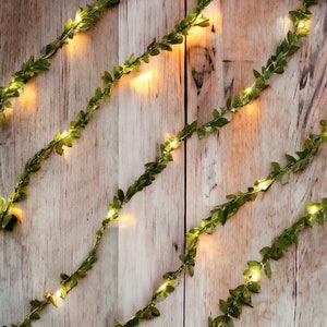 7 Foot or 16 Ft LED Leaf Garland Battery Operated LED Fairy String ...