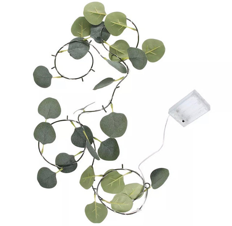 Eucalyptus Light Garland 7 foot LED Leaf Garland Wedding | Etsy