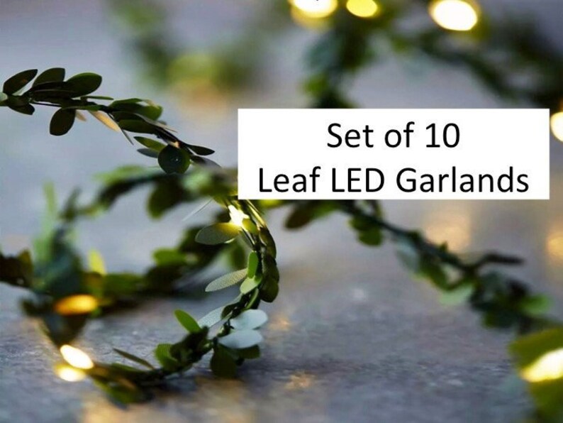 10 Set 7 Ft Leds Leaf Garland Battery Operated LED Fairy - Etsy