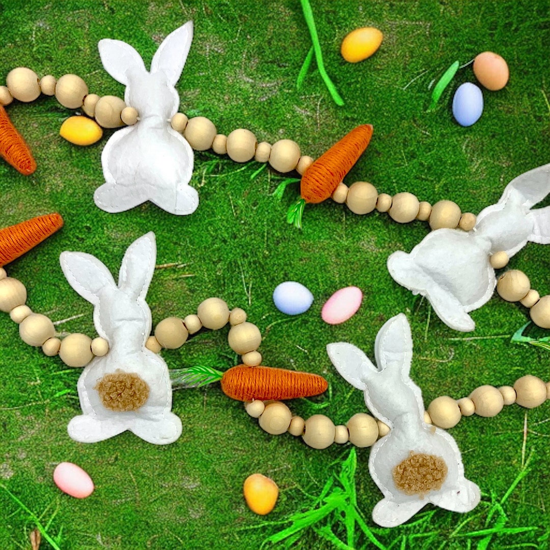 Easter Bead Garland 3.3 Foot Gift Idea, Easter Bead and Felt Garland ...