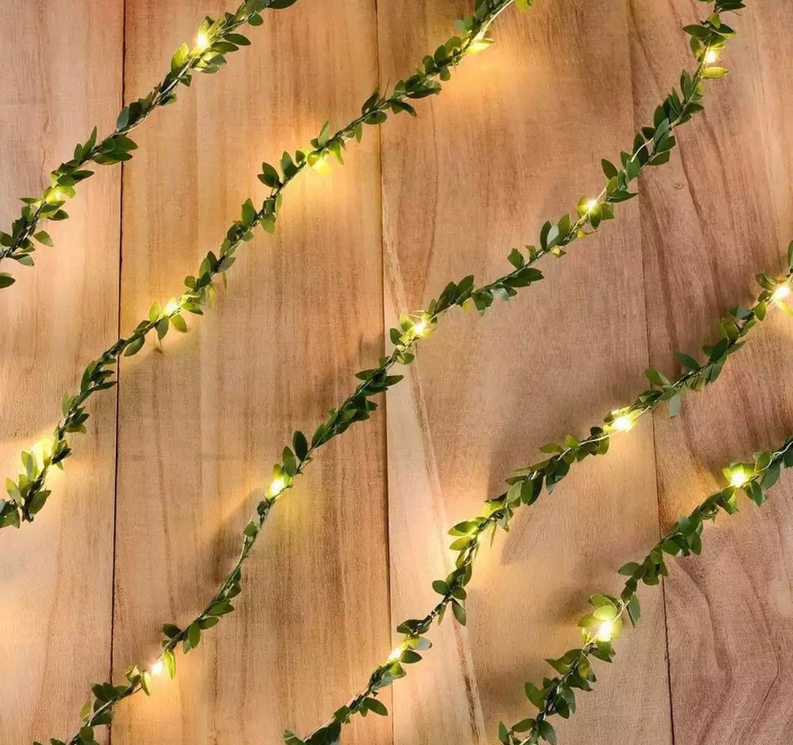 16 Foot Leds Leaf Garland Battery Operated LED Fairy String - Etsy