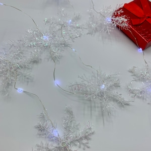 LED Christmas Snowflake Fairy Lights, Snowflake Led Garland Lights, 7 ...