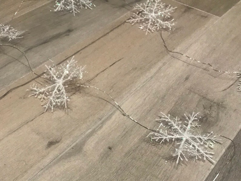 Snowflake Fairy Lights Snowflake Led Garland Lights 7 Foot - Etsy