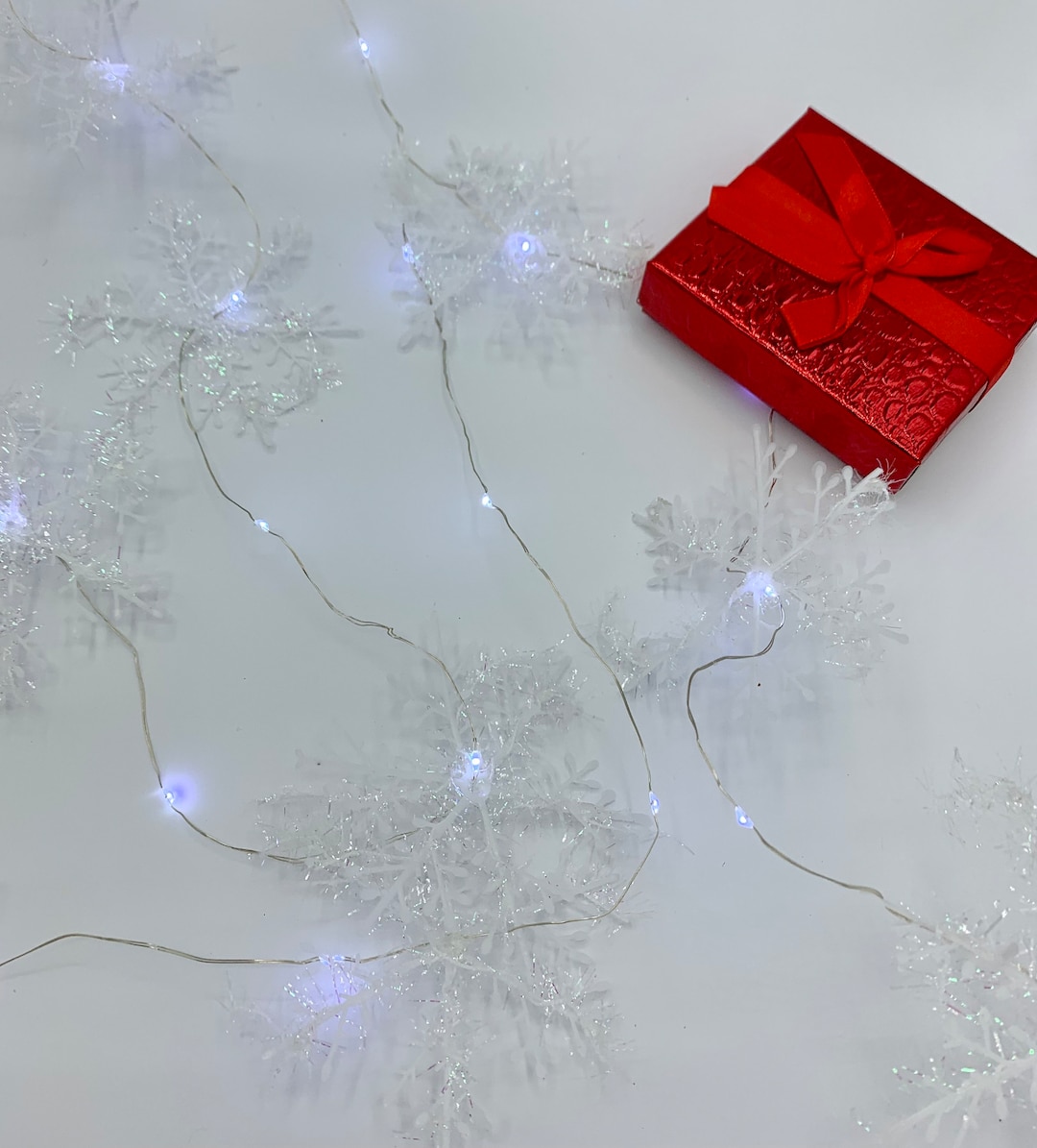 LED Christmas Snowflake Fairy Lights, Snowflake Led Garland Lights, 7 ...