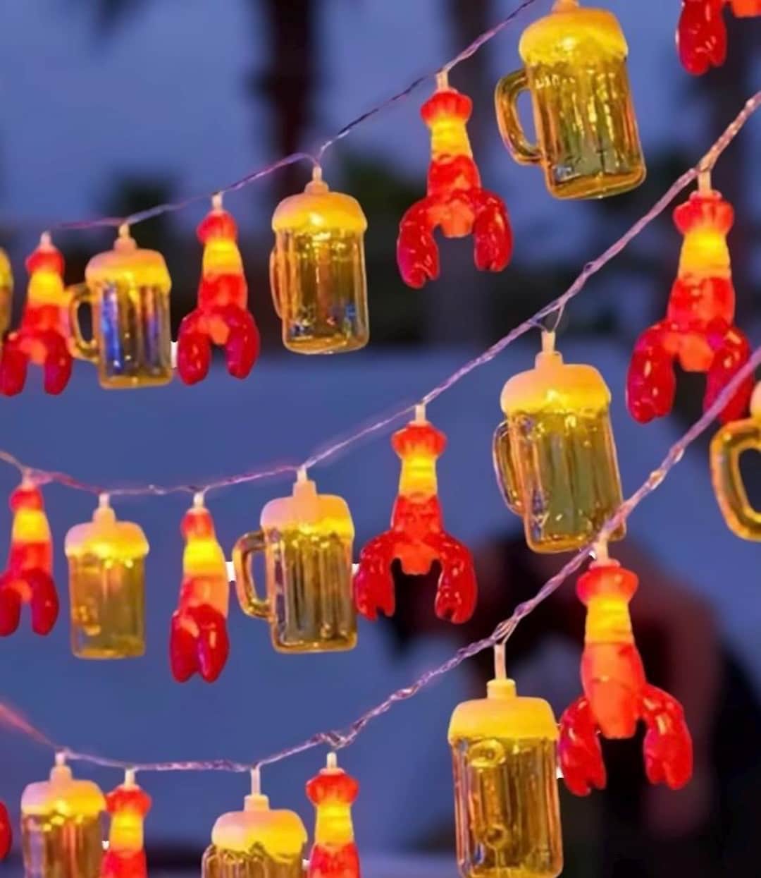7 Ft Lobster Beer Beach Theme Fairy Lights Garland Crab Broil Party ...