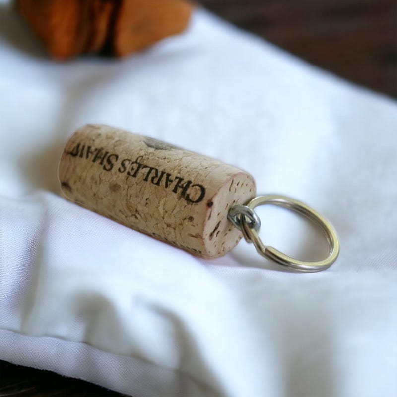 Wine Cork Keychain - Etsy