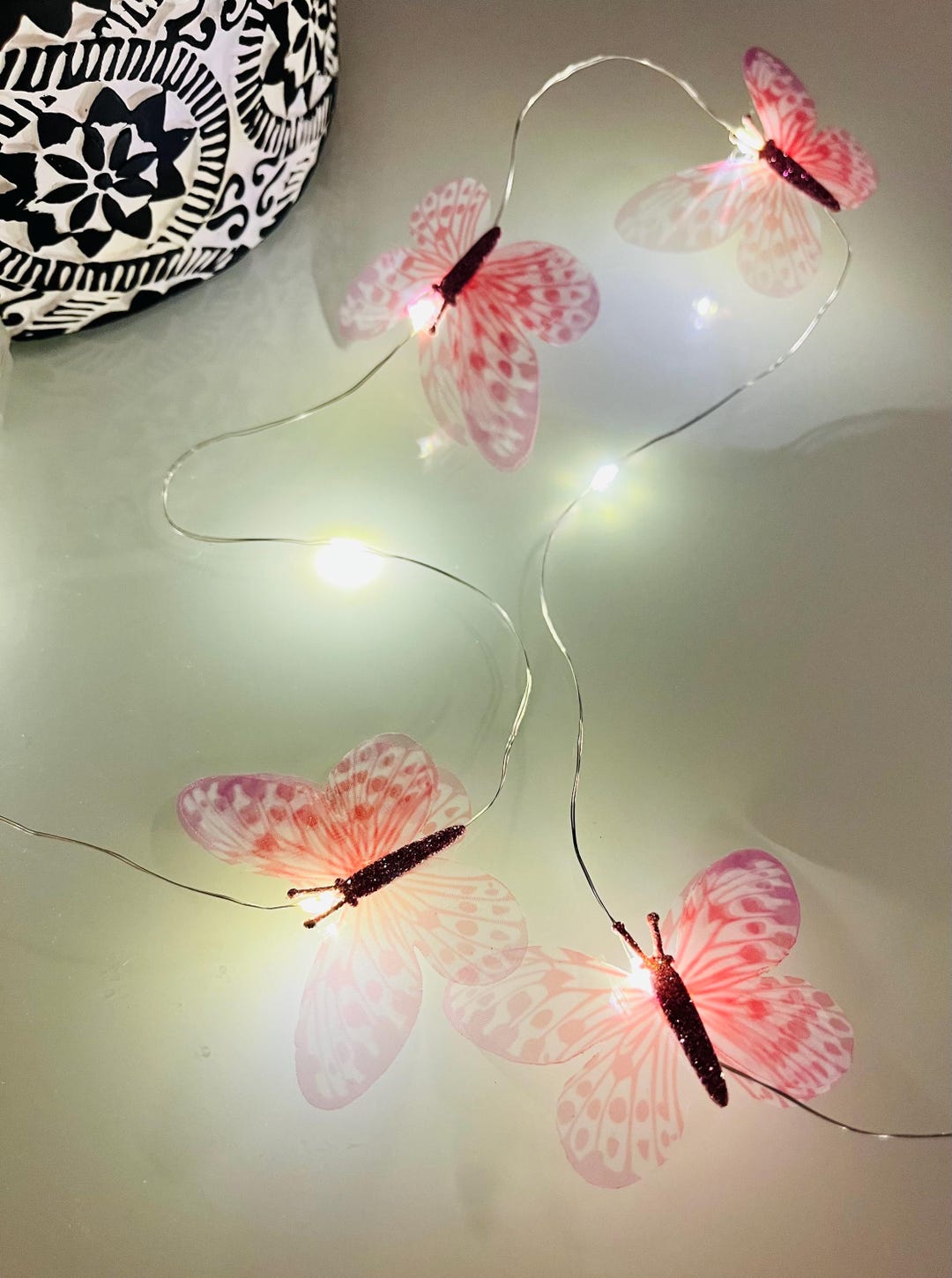 RED Butterfly Theme Fairy Lights Garland 7 Ft Butterfly Lovers Decor ...