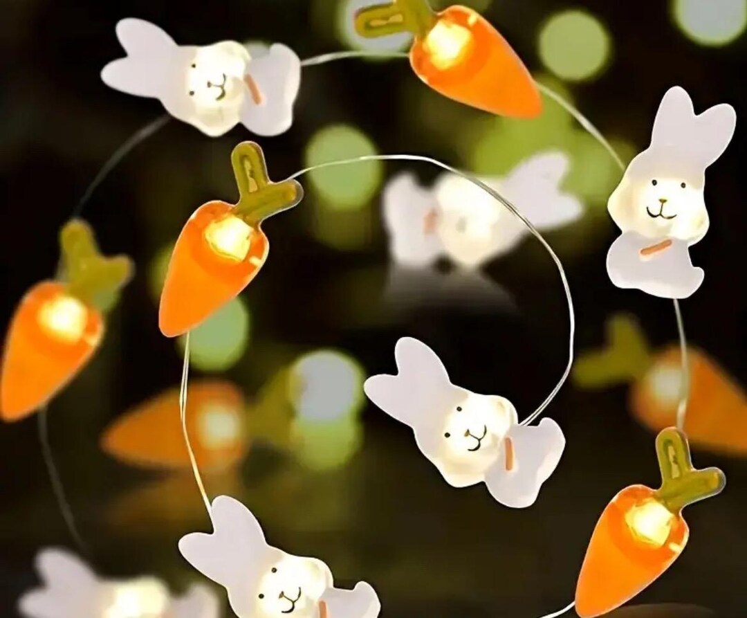 Easter String Light 7 Ft (SET OF 3) Easter Garland Battery Operated LED ...