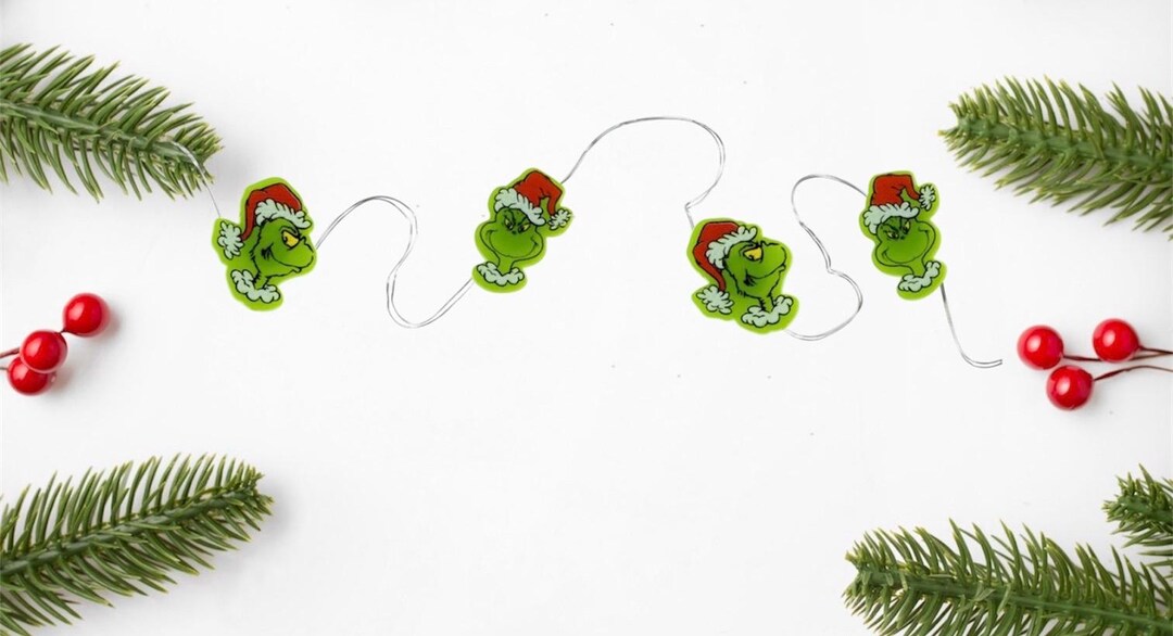 7 Foot Grinch Garland Battery Operated LED Grinch Christmas Fairy ...