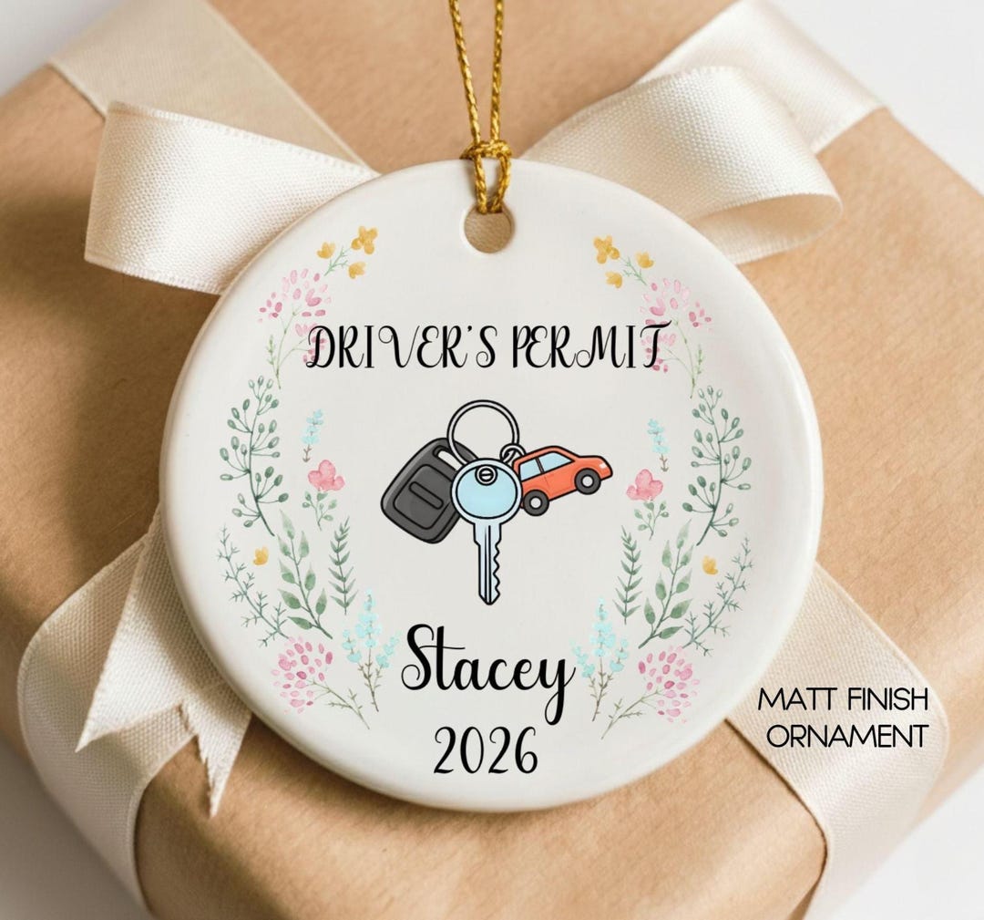 Personalized Driver Ornament, Teen's First Car Keepsake, Custom Teenage ...