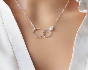 Interlocking Silver Necklace - Etsy