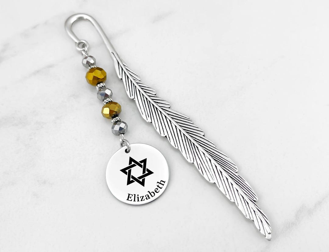 Personalized Star of David Bookmark - Custom Name Bookmark - Laser ...