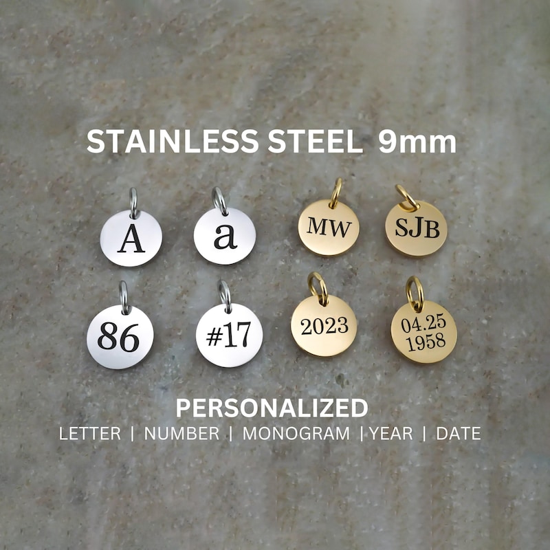 Alphabet Charm Stainless - Etsy