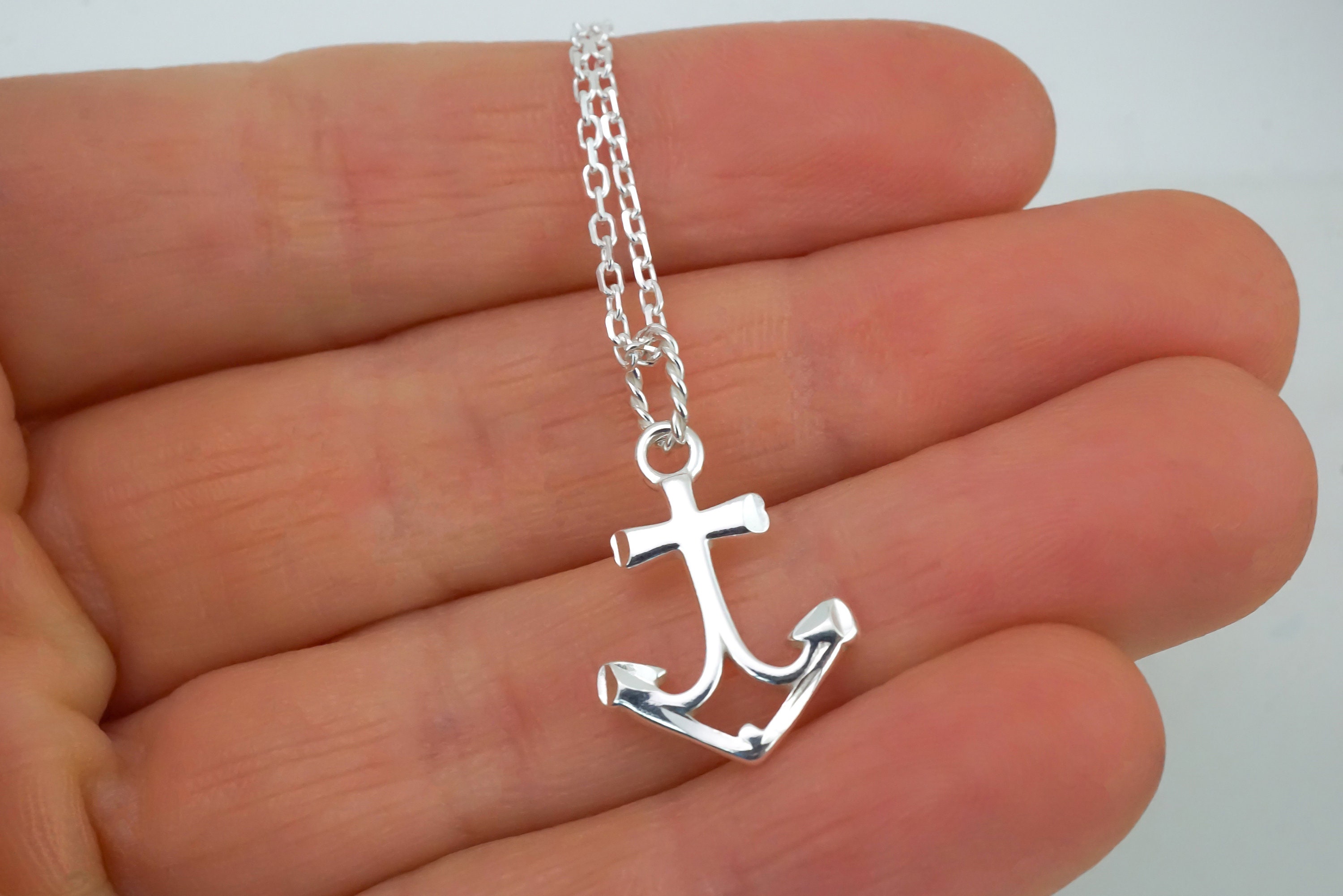 Engraved anchor necklace store