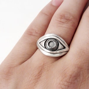 Eye Ring - 925 Sterling Silver Jewelry - Silver Human Eye Ring - Evil ...
