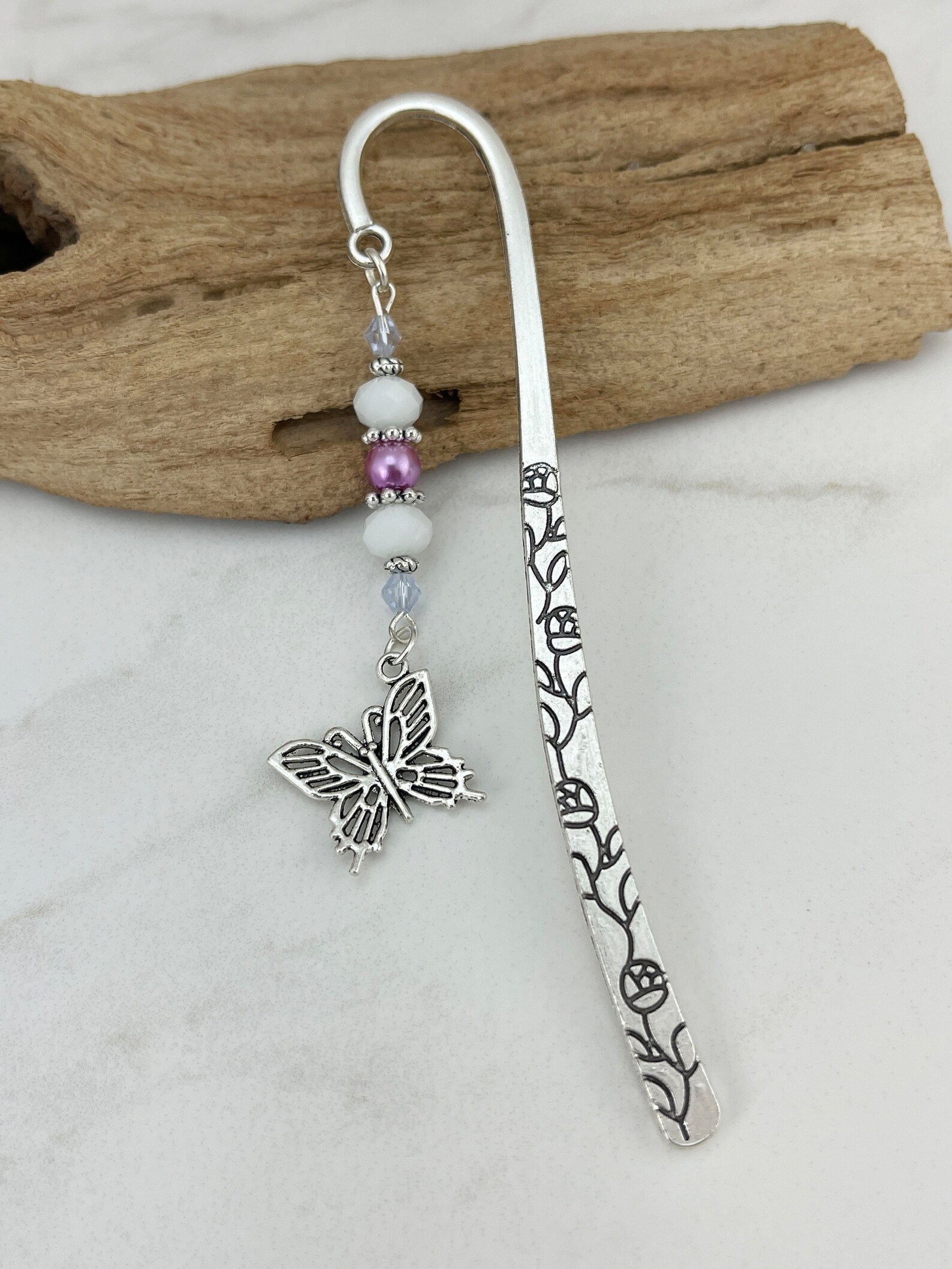 Butterfly Bookmark Silver Butterfly Charm Unique Beaded - Etsy Canada