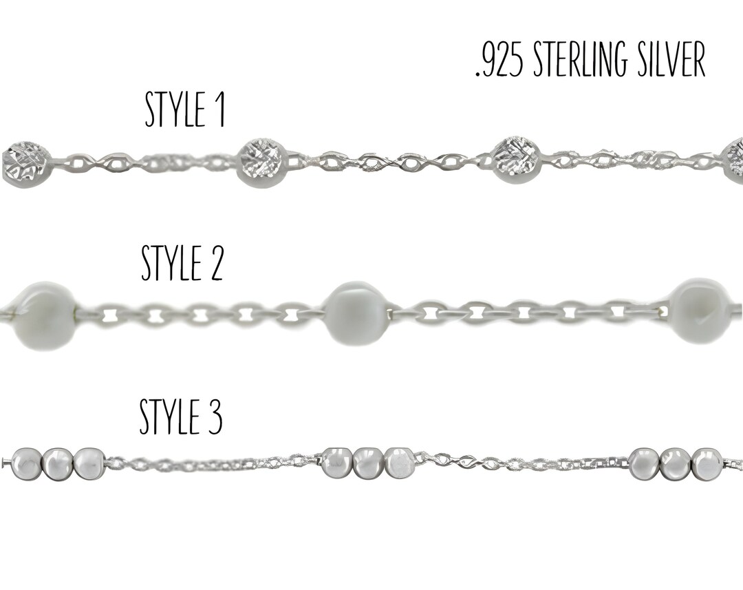 Custom 925 Sterling Silver Satellite - Ball Chain - Station Necklace ...