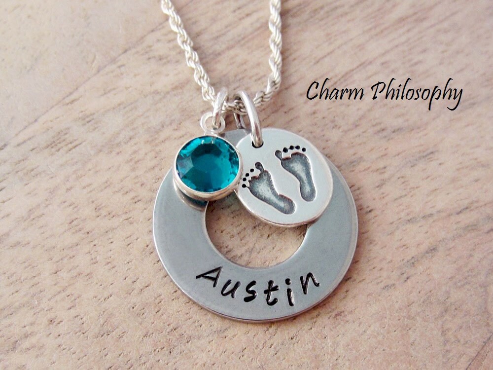 Baby Name Necklace New Mom Jewelry Child Memorial Gift | Etsy