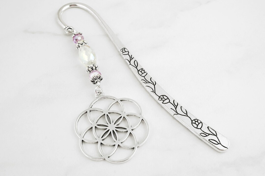 Flower of Life Bookmark Sacred Geometry Gifts Beaded Tibetan Silver ...