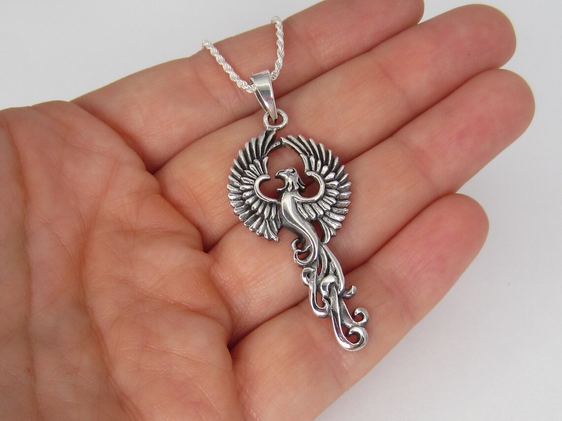 Phoenix Necklace 925 Sterling Silver Jewelry Pheonix - Etsy