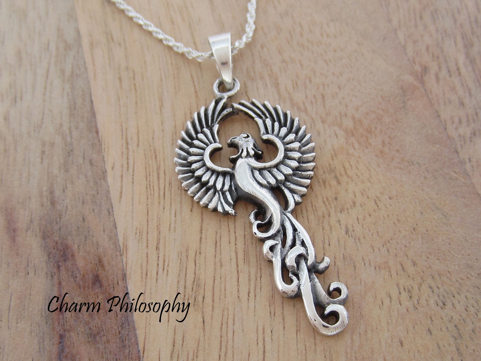 Phoenix Necklace 925 Sterling Silver Jewelry Pheonix - Etsy