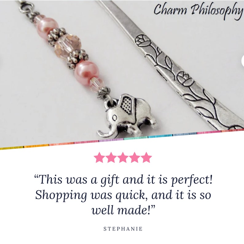 Baby Elephant Bookmark Elephant Charm Unique Bookmarks - Etsy