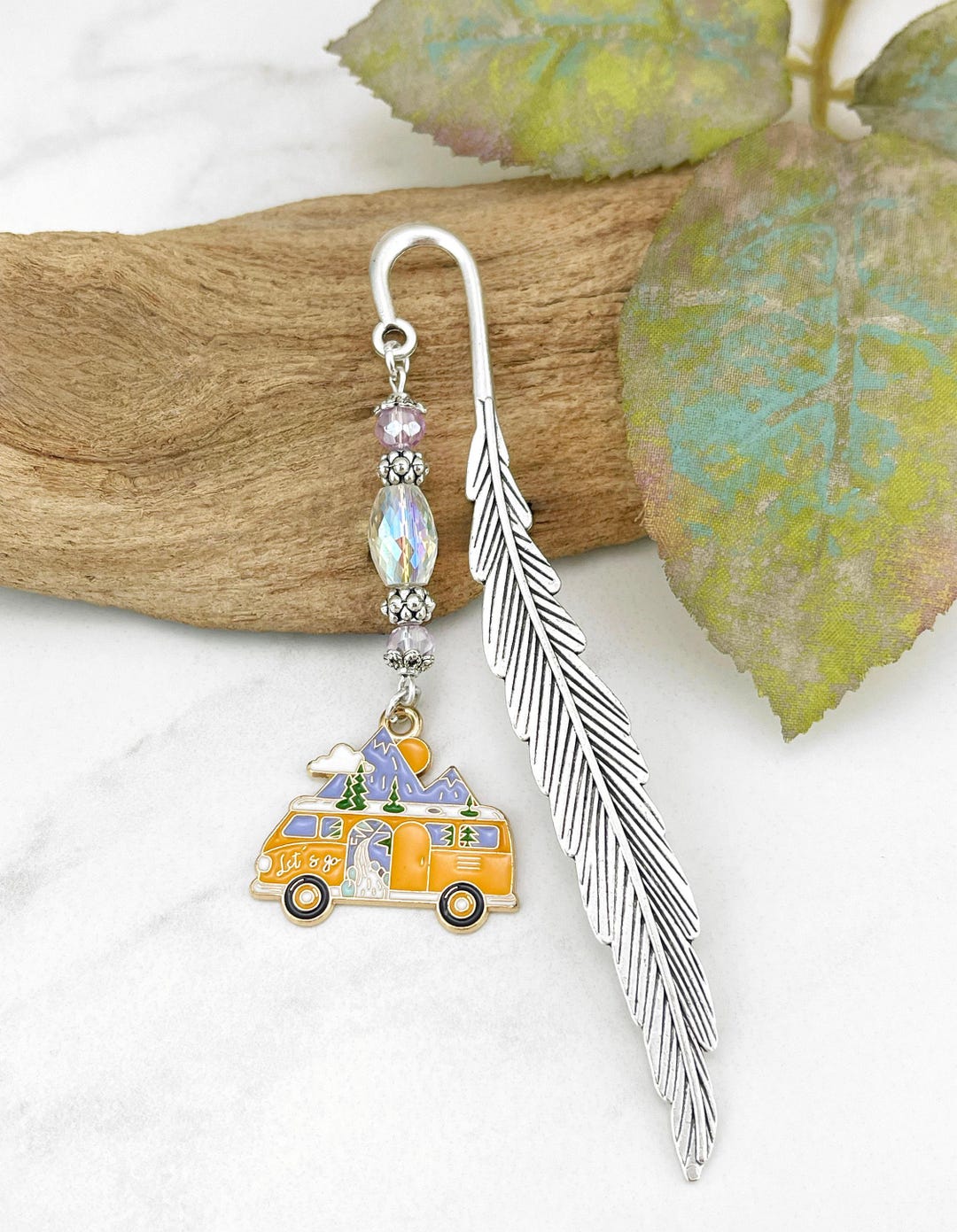 Retro Hippie Van Bookmark for Nature Lovers Camping Bookmark Unique ...