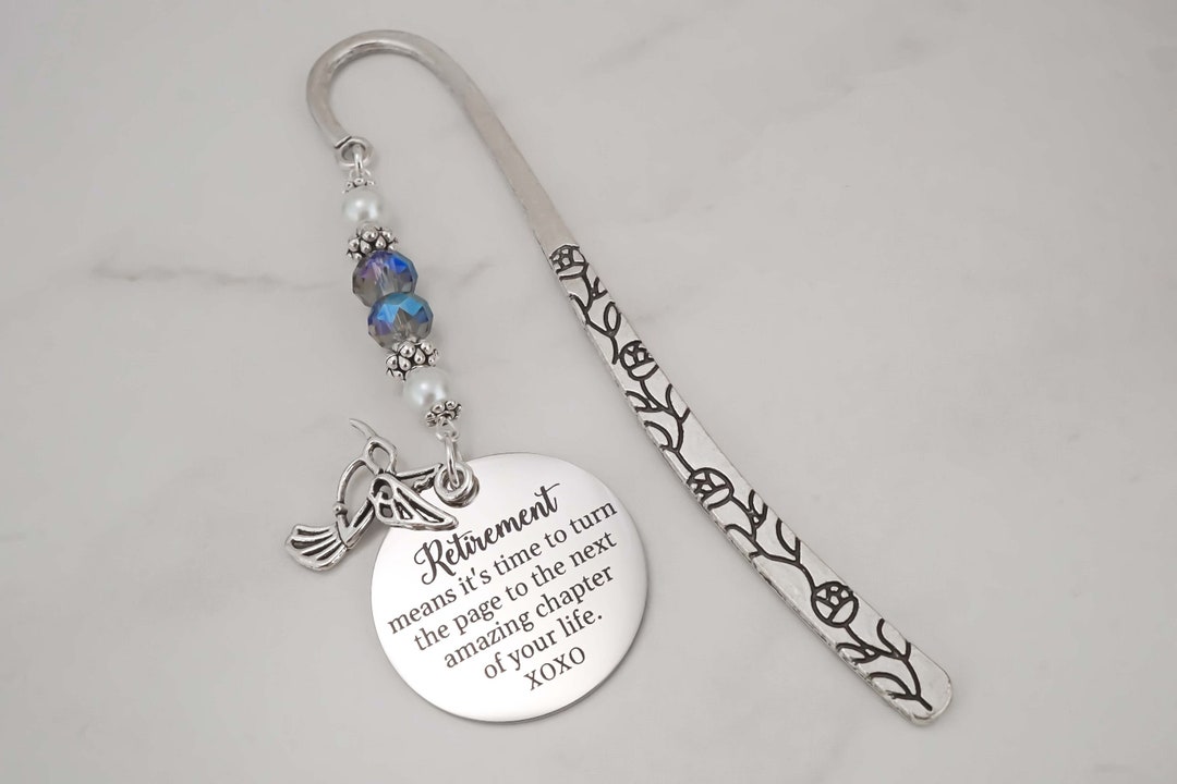 Custom Retirement Bookmark With Hummingbird Charm Tibetan Silver ...