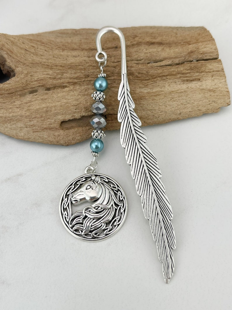 Horse Head Bookmark Round Silver Horse Head Charm Teacher - Etsy