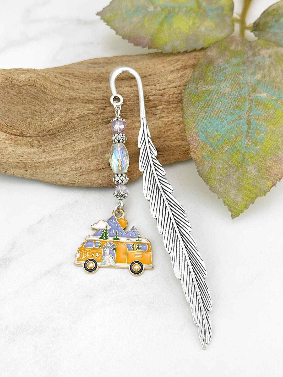 Retro Hippie Van Bookmark for Nature Lovers Camping Bookmark Unique ...