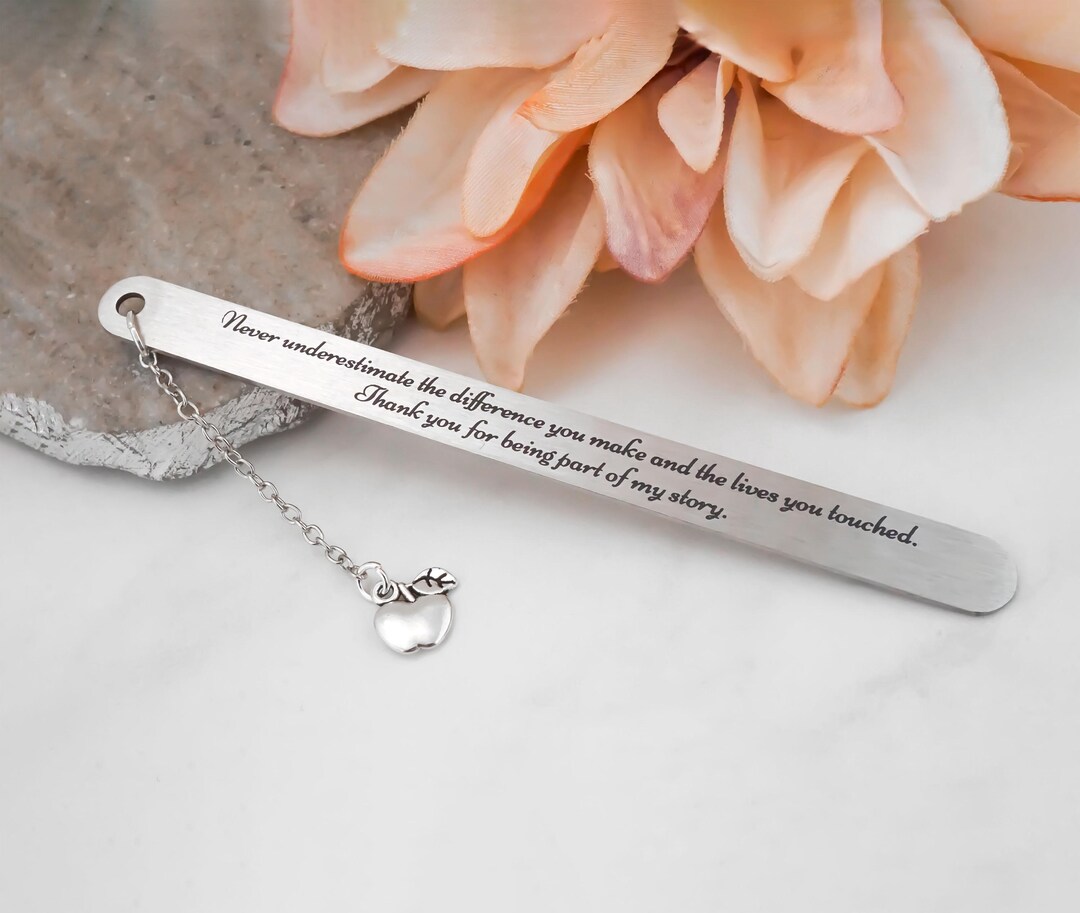 Custom Quote Bookmark - Custom Teacher Thank You Gift - Stainless Steel ...