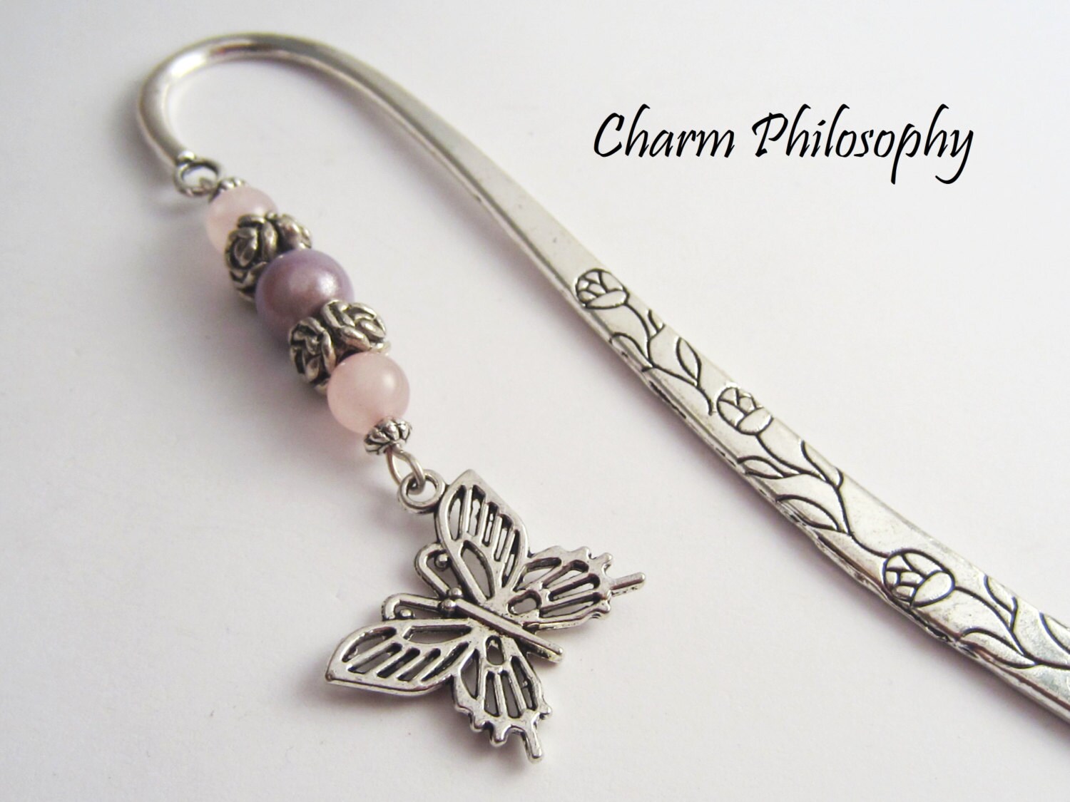 Butterfly Bookmark Silver Butterfly Charm Unique Beaded - Etsy