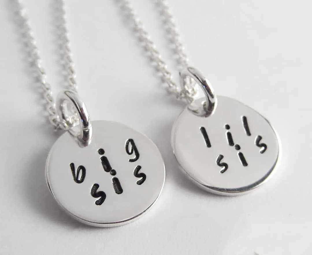 Sister Necklaces | Matching Big Sis Lil Sis Necklaces, Sister ...