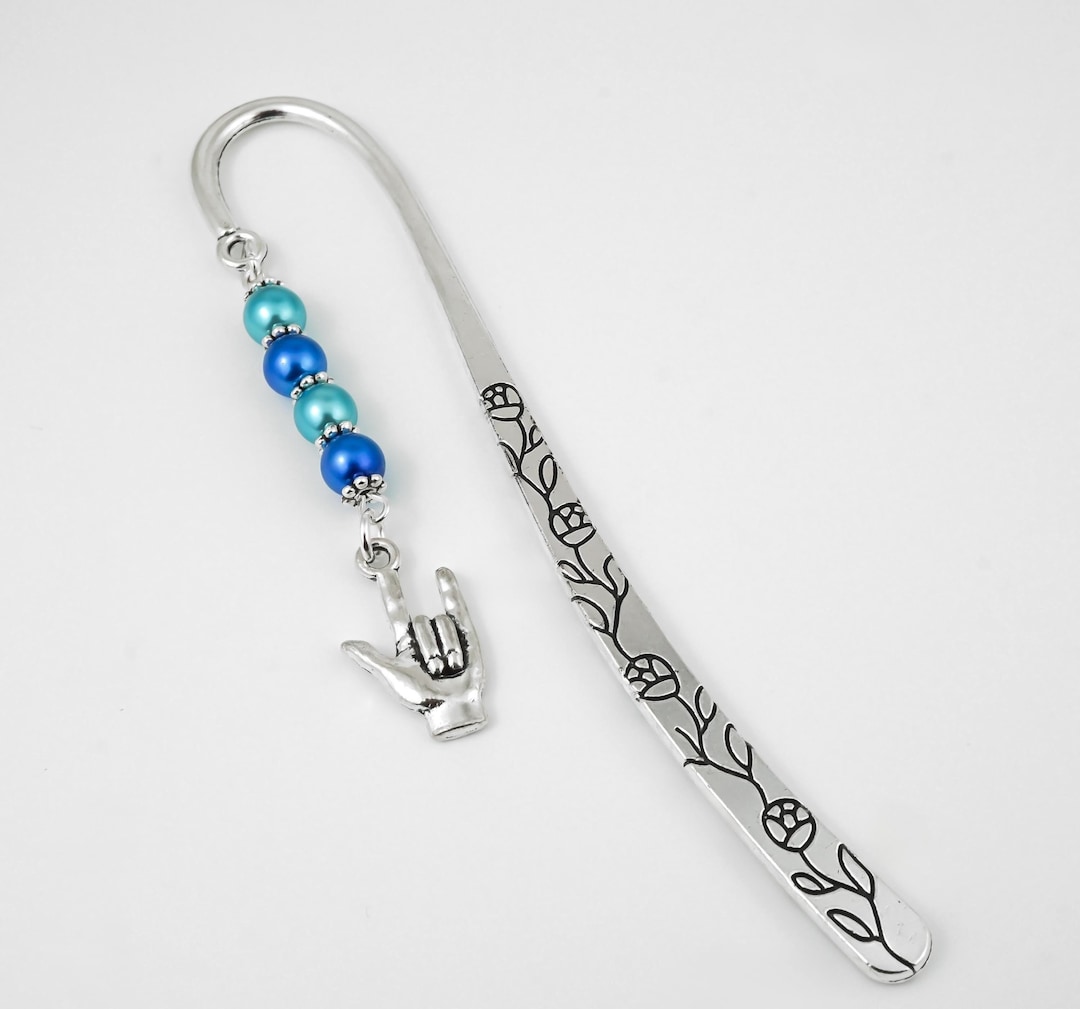 Sign Language Bookmark - ASL Teacher Gifts, Tibetan Silver Bookmark ...