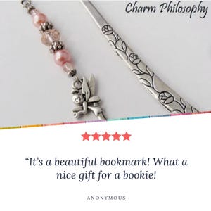 Tinkerbell Bookmark - Pixie Charm Bookmark - Unique Bookmarks - Peter Pan Gift Ideas - Tibetan ...