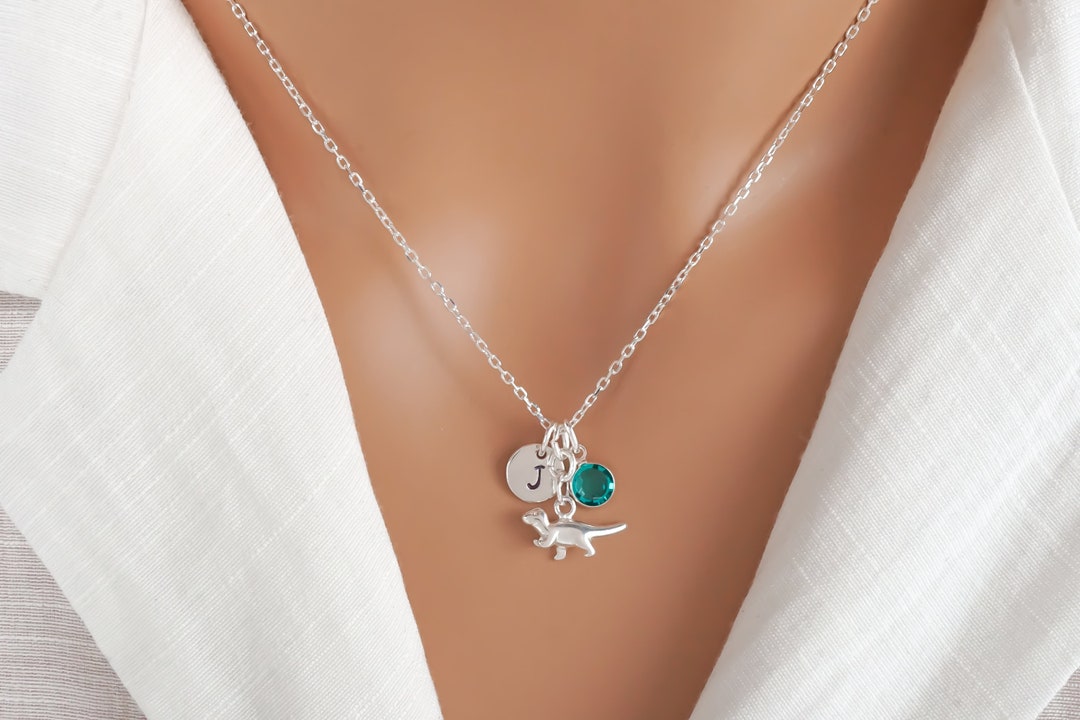 T-rex Necklace - Silver Dinosaur Jewelry - 925 Sterling Silver Jewelry ...