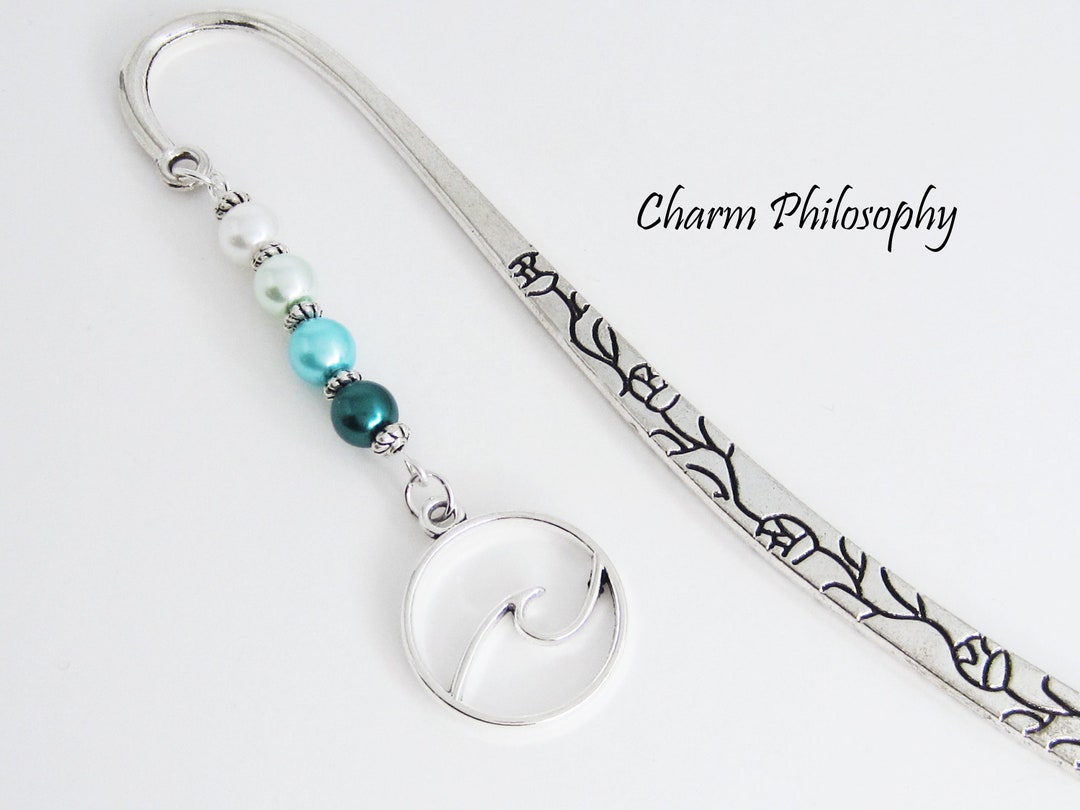 Wave Bookmark Ocean Wave Cutout Charm Unique Beaded Charm Bookmarks - Etsy