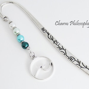 Wave Bookmark Ocean Wave Cutout Charm Unique Beaded Charm Bookmarks - Etsy