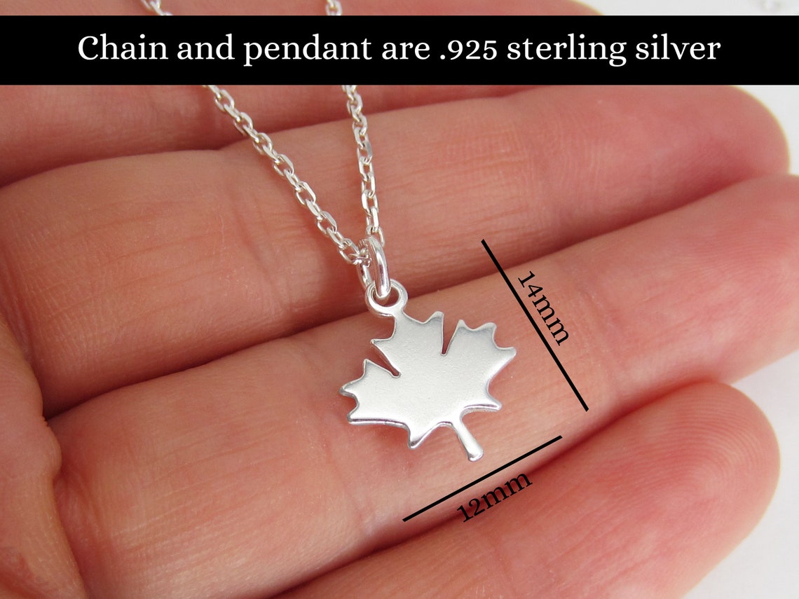 Maple Leaf Necklace Small Canada Charm Jewelry 925 | Etsy Canada