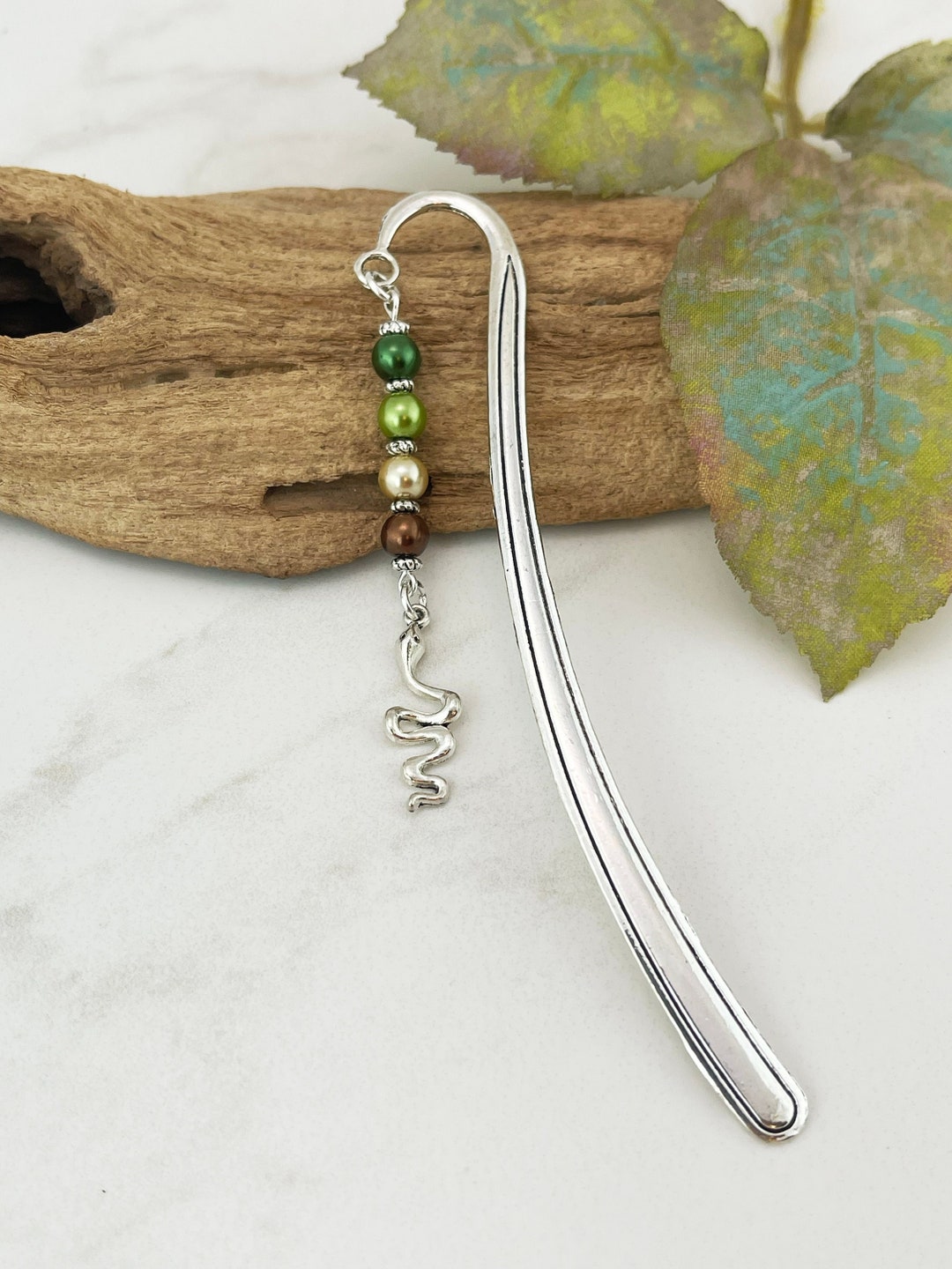 Snake Bookmark Slytherin Gifts Book Lover Gift Tibetan Silver Beaded ...