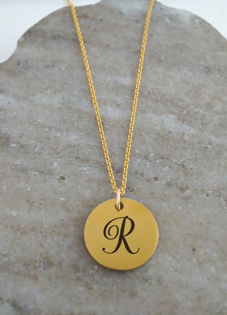 Cursive Initial Necklace Custom Engraved Letter Necklace - Etsy