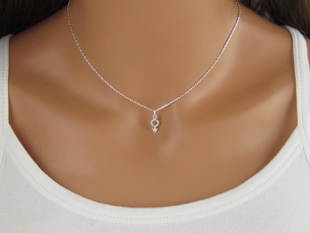 Tiny Gender Symbol Necklace - Transgender Necklace - 925 Sterling ...