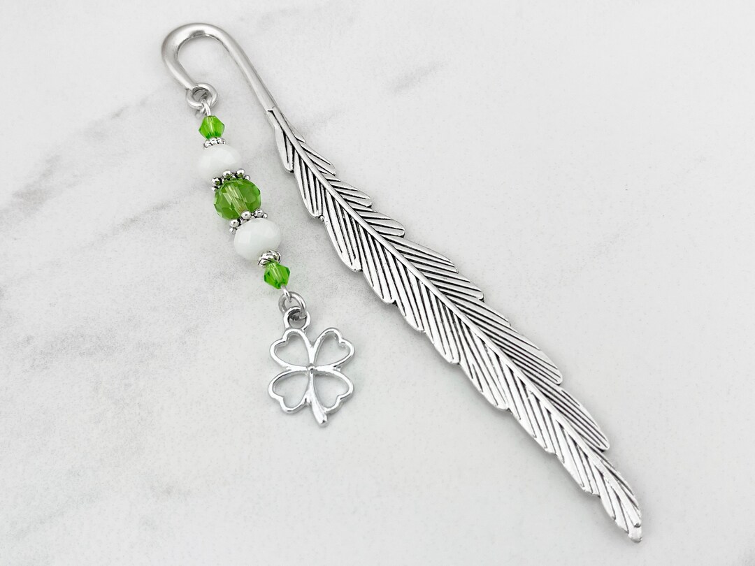 4 Leaf Clover Bookmark Four Leaf Clover Charm Bookmark - Etsy