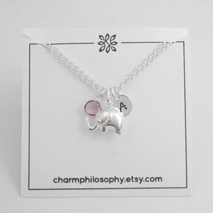 Elephant Charm Bracelet in 925 Sterling Silver Double Rolo Chain ...