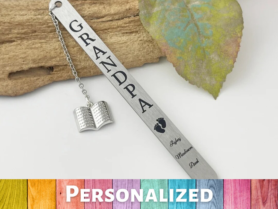Custom Grandpa Bookmark Stainless Steel Laser Engraved - Etsy Canada