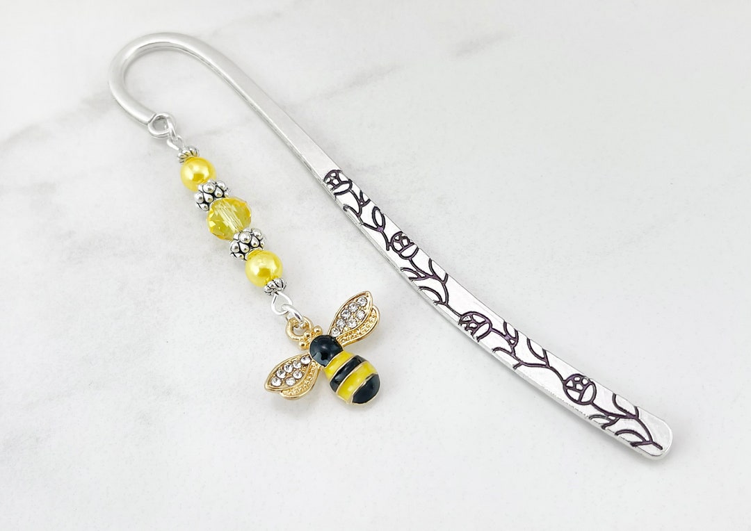 Bumblebee Bookmark Custom Beaded Bookmark Tibetan Silver Yellow Bee ...