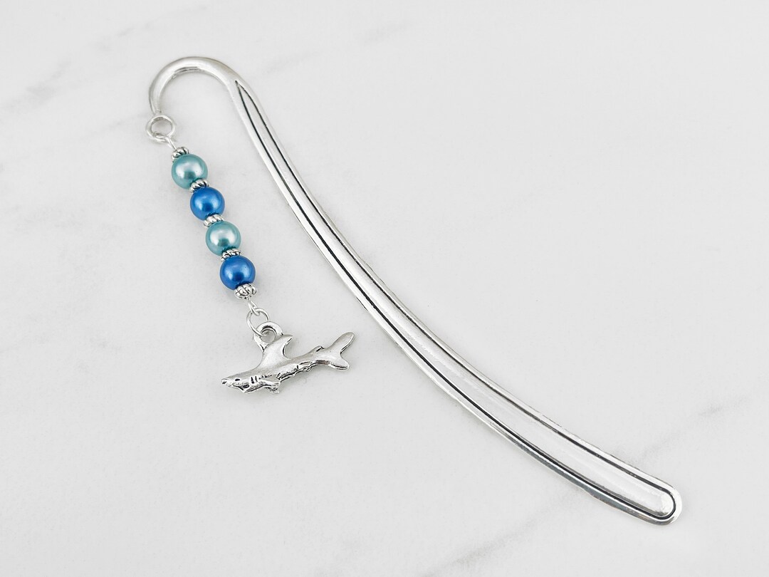 Shark Bookmark for Male Teacher Gifts Silver Shark Charm Bookmark Jaws ...