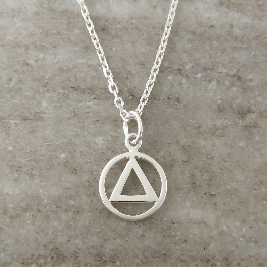 Tiny AA Symbol Necklace for Sobriety Gifts - Alcoholics Anonymous 925 ...