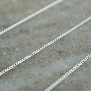 Thin Sterling Silver Chain, Silver Curb Chain, 0.9mm Chain, Fine Silver ...