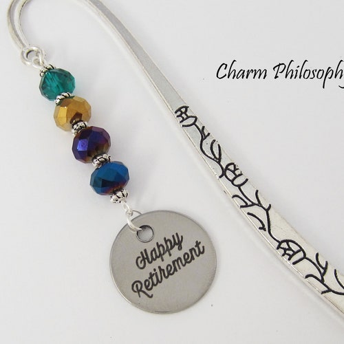 Happy Retirement Bookmark Tibetan Silver Bookmark Unique - Etsy